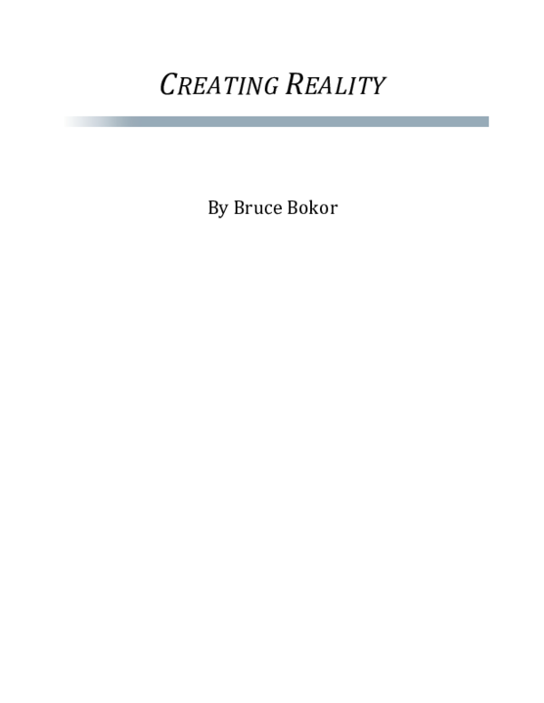 (PDF) Creating Reality