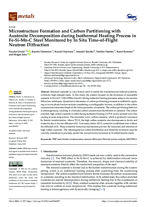 Pdf Microstructure Formation And Carbon Partitioning With Austenite