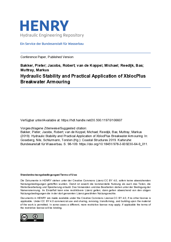 (PDF) Hydraulic Stability and Practical Application of XblocPlus Breakwater Armouring