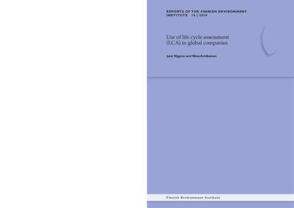 (PDF) Use of life cycle assessment (LCA) in global companies
