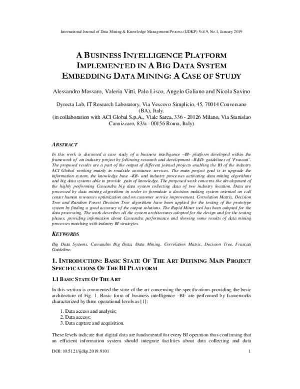 (PDF) A Business Intelligence Platform Implemented in a Big Data System Embedding Data Mining: A ...