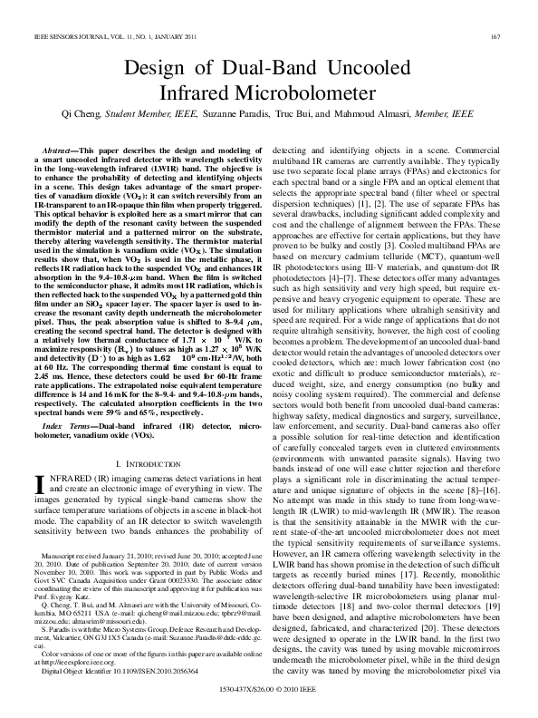 (PDF) Design of Dual-Band Uncooled Infrared Microbolometer