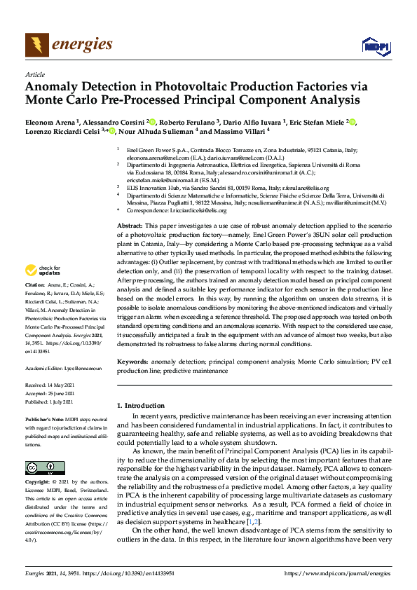 (PDF) Anomaly Detection in Photovoltaic Production Factories via Monte Carlo Pre-Processed ...