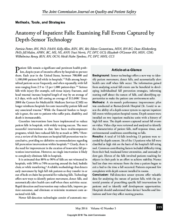 (PDF) Anatomy of Inpatient Falls: Examining Fall Events Captured by ...