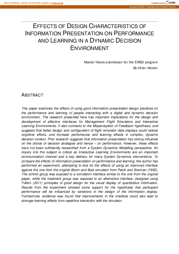 (PDF) Effects of design characteristics of information presentation on ...