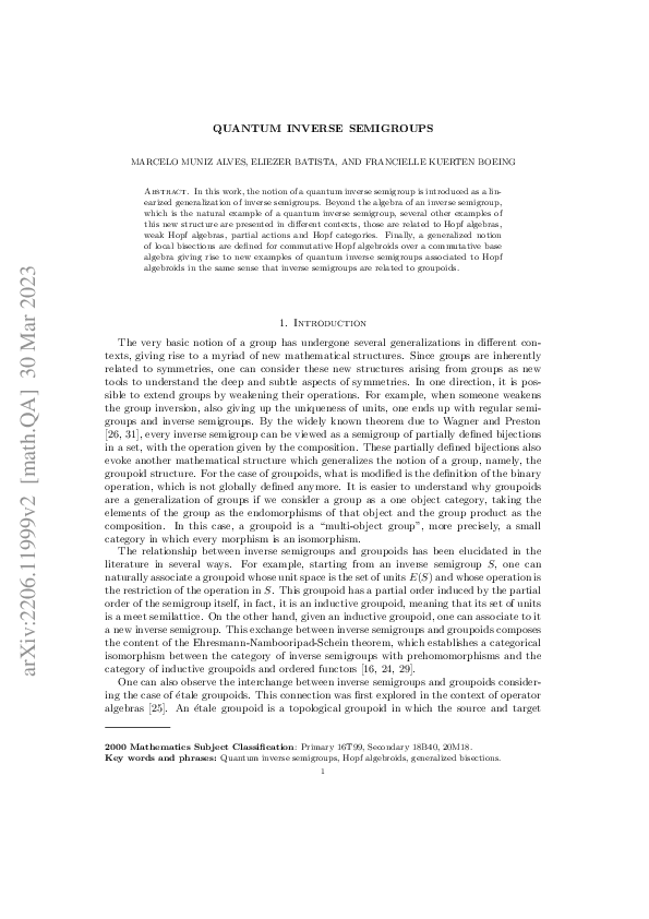 (PDF) Quantum Inverse Semigroups