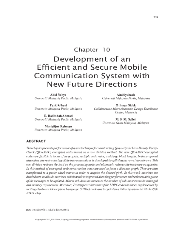 (PDF) Development of an Efficient and Secure Mobile Communication ...