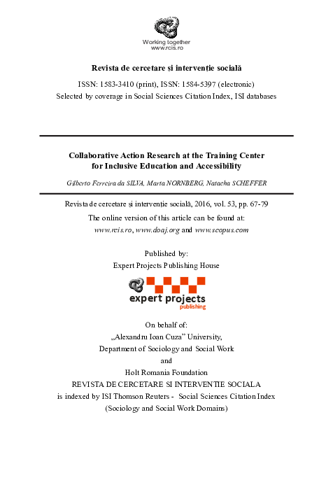 (PDF) Collaborative Action Research at the Training Center for Inclusive Education and Accessibility