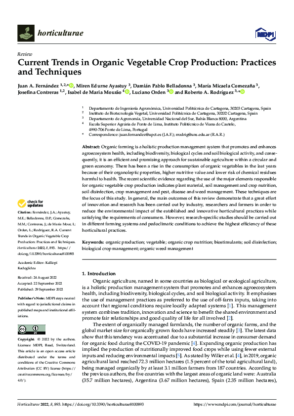 (PDF) Current Trends in Organic Vegetable Crop Production: Practices ...