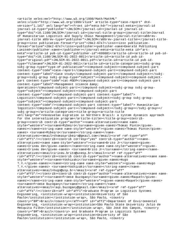 Venezuelan migration in Northern Brazil: a system dynamics approach for ...