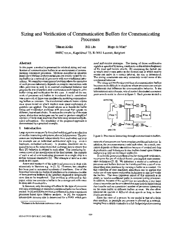 (PDF) Sizing and verification of communication buffers for ...