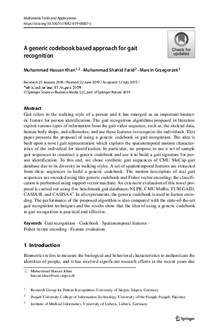 (PDF) A generic codebook based approach for gait recognition