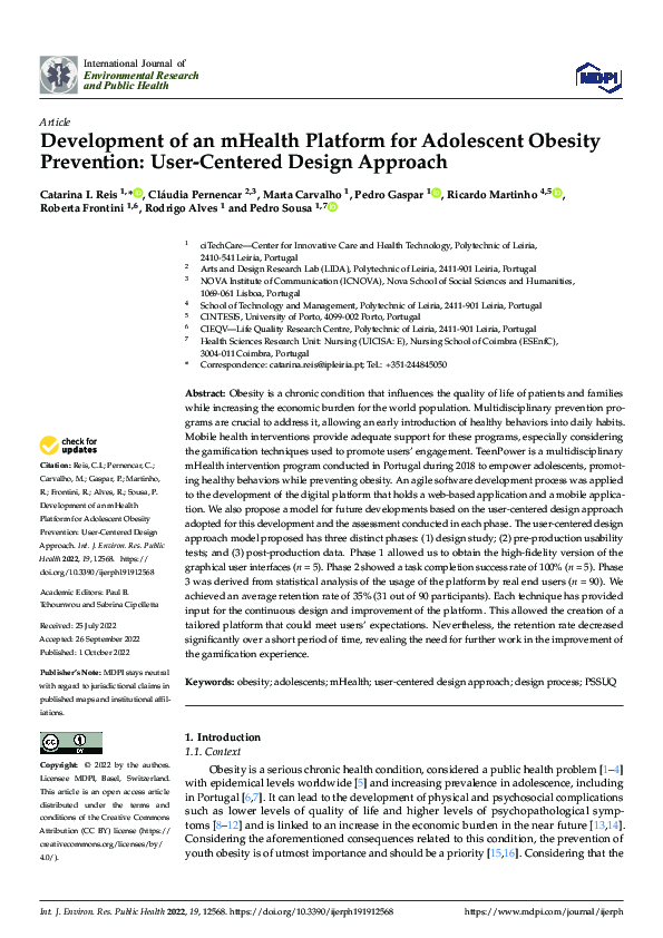 (PDF) Development of an mHealth Platform for Adolescent Obesity Prevention: User-Centered Design ...
