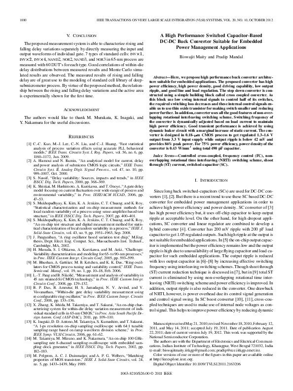 (PDF) A High Performance Switched Capacitor-Based DC-DC Buck Converter Suitable for Embedded ...