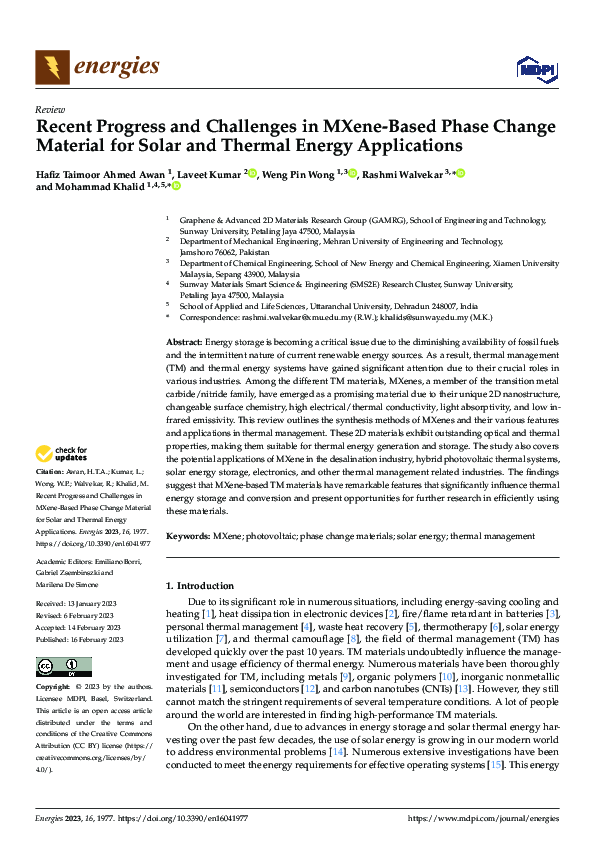 (PDF) Recent Progress and Challenges in MXene-Based Phase Change ...