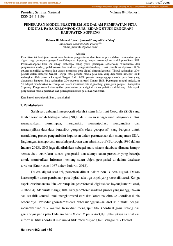 (PDF) Penerapan Modul Praktikum Sig Dalam Pembuatan Peta Digital Pada ...