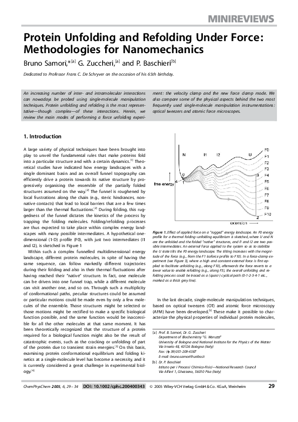 (PDF) Protein Unfolding and Refolding Under Force: Methodologies for ...