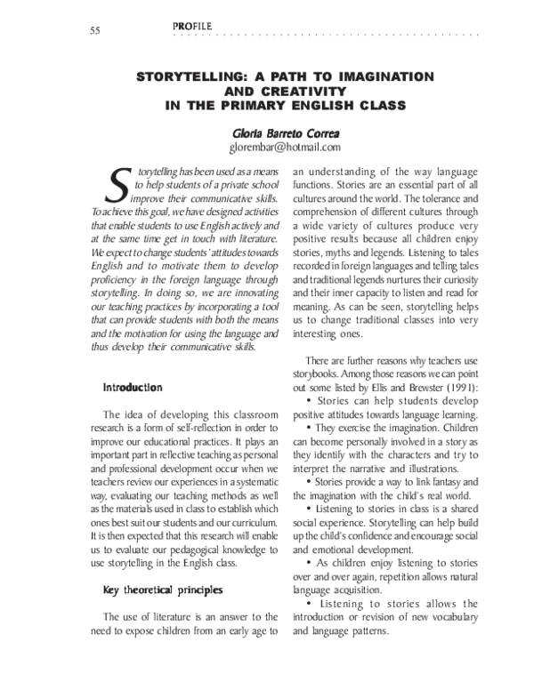 (PDF) Storytelling: A Path to Imagination and Creativity in the Primary ...
