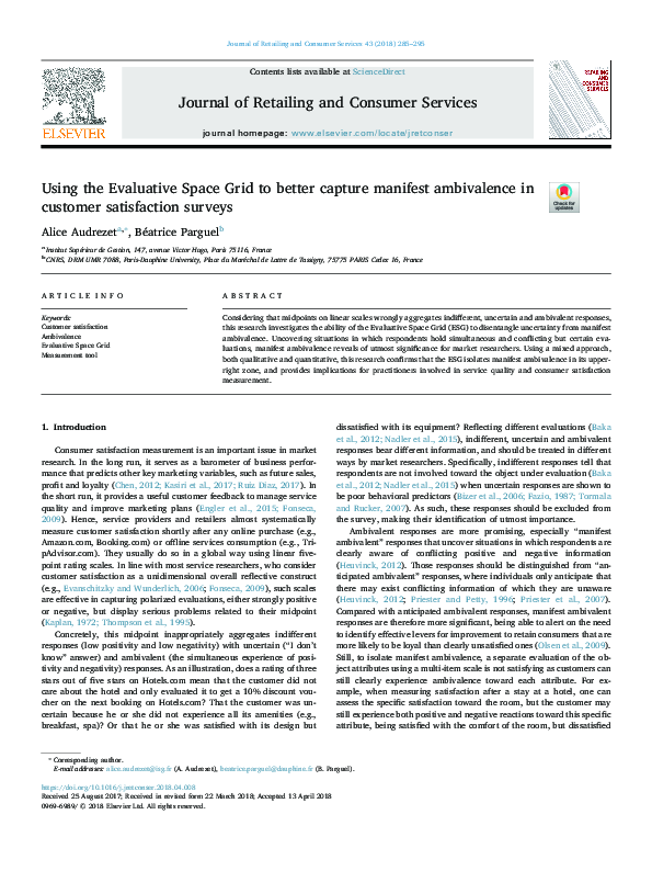 (PDF) Using the Evaluative Space Grid to better capture manifest ...