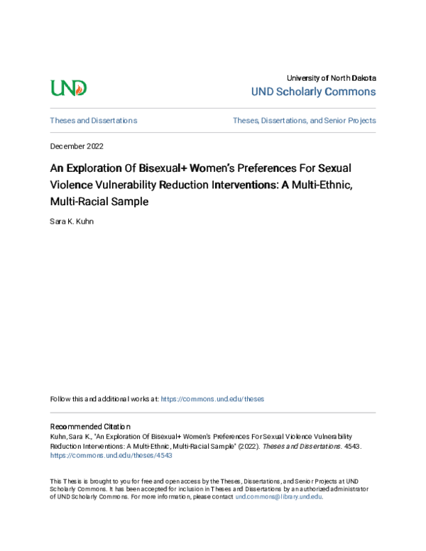 (PDF) Bisexual+ Women's Preferences for Sexual Violence Vulnerability ...