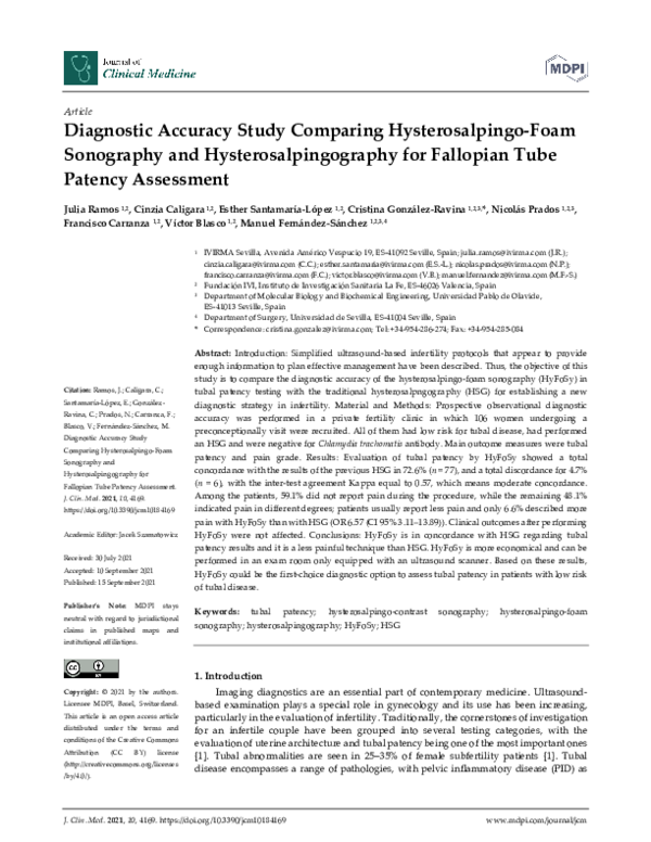 (PDF) Diagnostic Accuracy Study Comparing Hysterosalpingo-Foam Sonography and ...