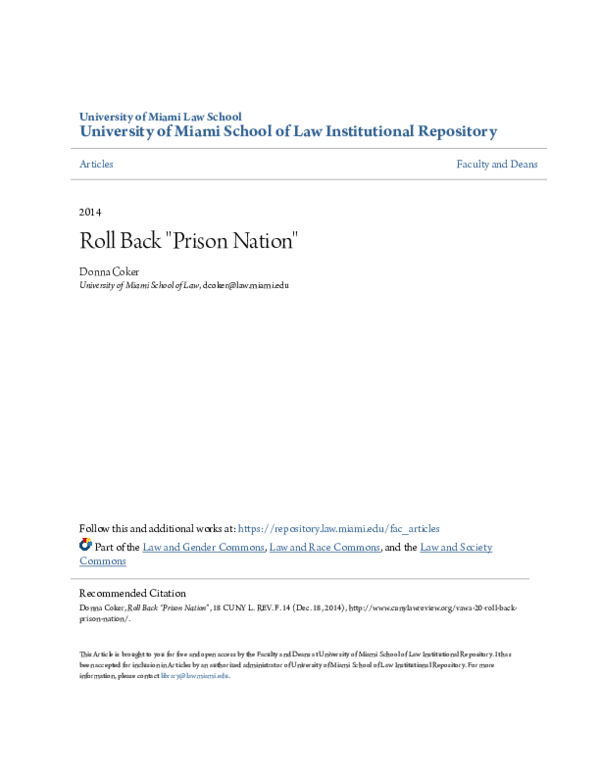 (PDF) Roll Back "Prison Nation