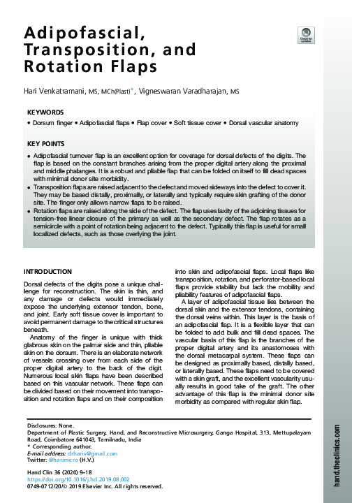 (PDF) Adipofascial, Transposition, and Rotation Flaps