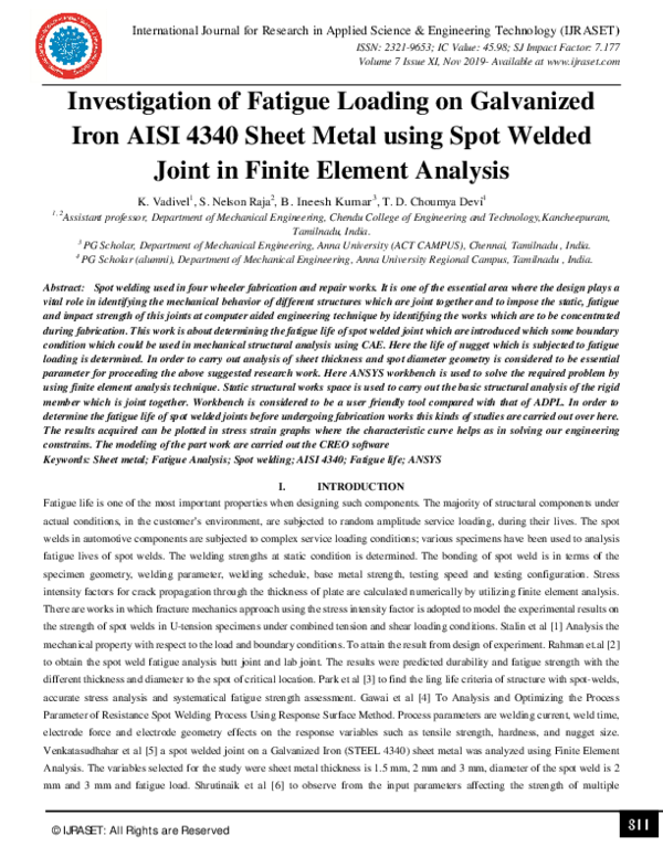 (PDF) Investigation of Fatigue Loading on Galvanized Iron AISI 4340 ...