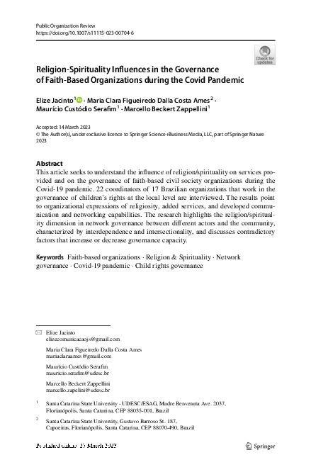 (PDF) Religion-Spirituality Influences in the Governance of Faith-Based ...