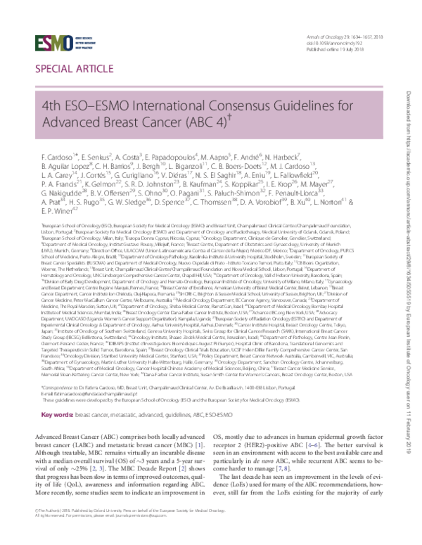 (PDF) 4th ESO–ESMO International Consensus Guidelines for Advanced ...
