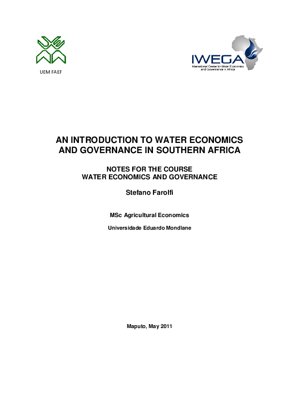 (PDF) An introduction to water economics and governance in southern ...