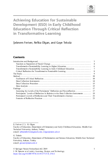 (PDF) Achieving Education for Sustainable Development (ESD) in Early Childhood Education Through ...