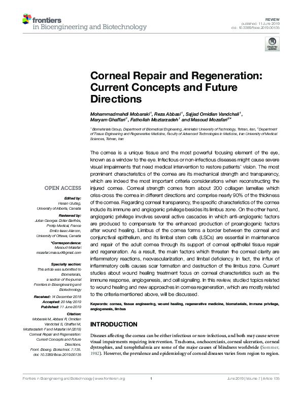 (PDF) Corneal Repair and Regeneration: Current Concepts and Future ...
