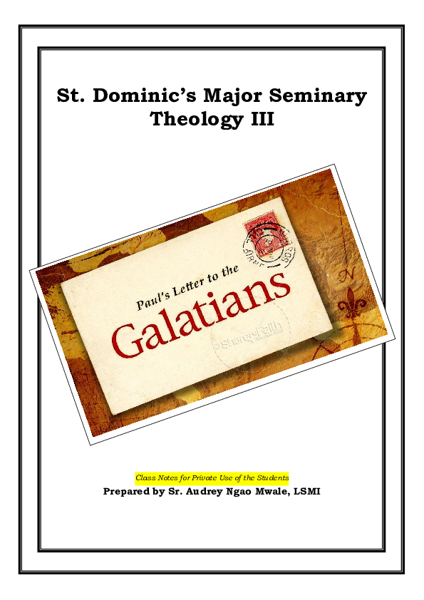 (PDF) Lecture Notes GALATIANS