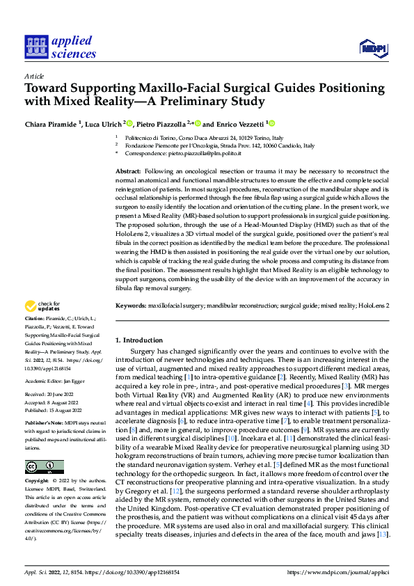 (PDF) Toward Supporting Maxillo-Facial Surgical Guides Positioning with ...