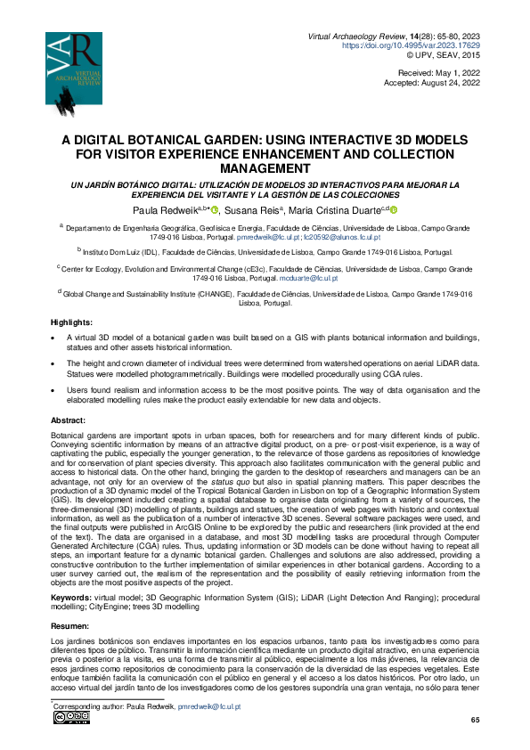 (PDF) A digital botanical garden: using interactive 3D models for ...