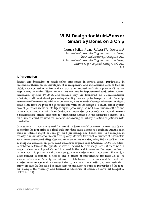 (PDF) VLSI Design for Multi-Sensor Smart Systems on a Chip