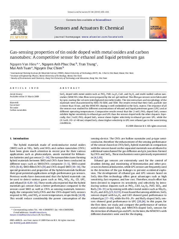 (PDF) Gas-sensing properties of tin oxide doped with metal oxides and carbon nanotubes: A ...