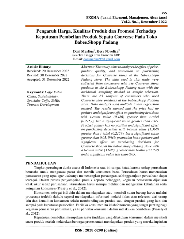 (PDF) Pengaruh Harga, Kualitas Produk, Dan Promosi Terhadap Keputusan Pembelian Produk ...