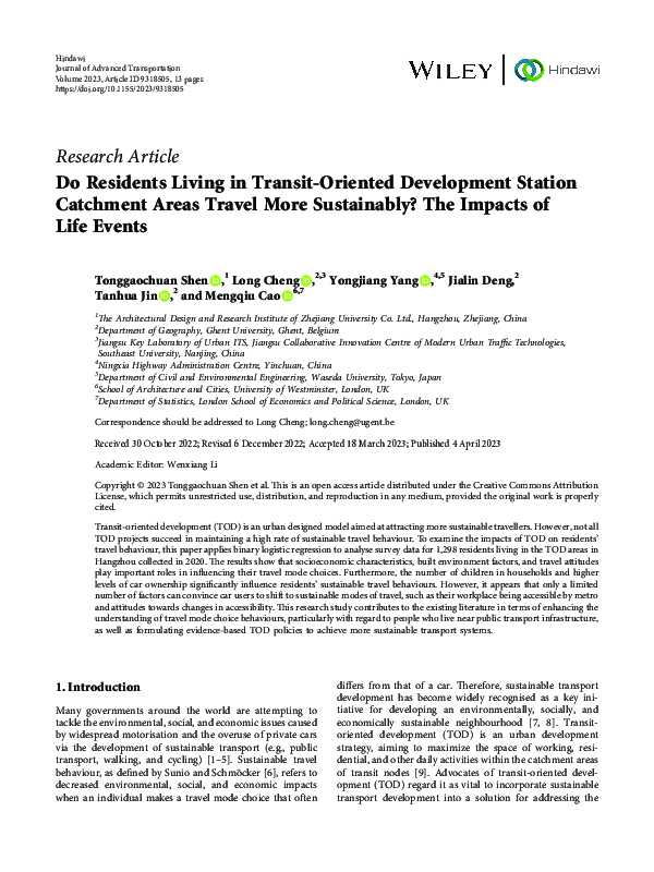 (PDF) Do residents living in transit-oriented development station ...