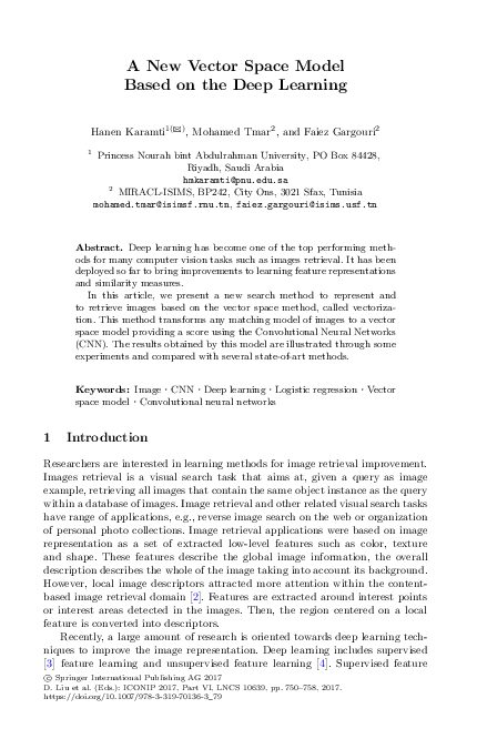 (PDF) A New Vector Space Model Based on the Deep Learning