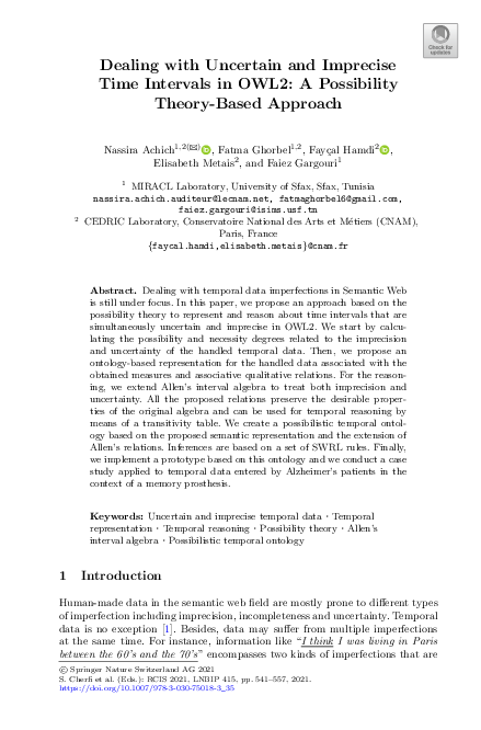 (PDF) Dealing with Uncertain and Imprecise Time Intervals in OWL2: A Possibility Theory-Based ...