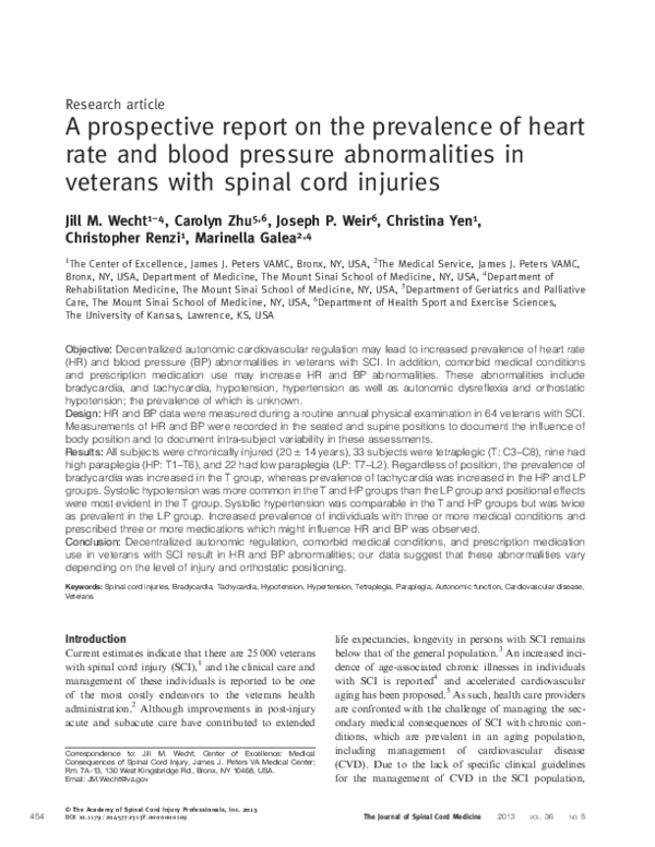 (PDF) A prospective report on the prevalence of heart rate and blood ...