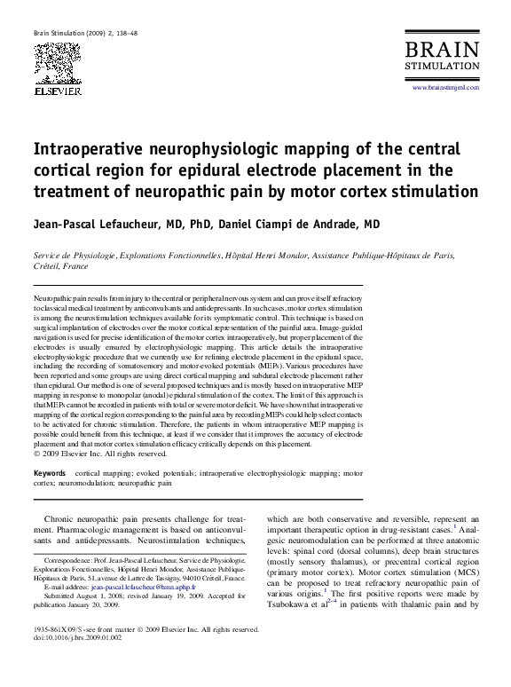 (PDF) Intraoperative neurophysiologic mapping of the central cortical ...