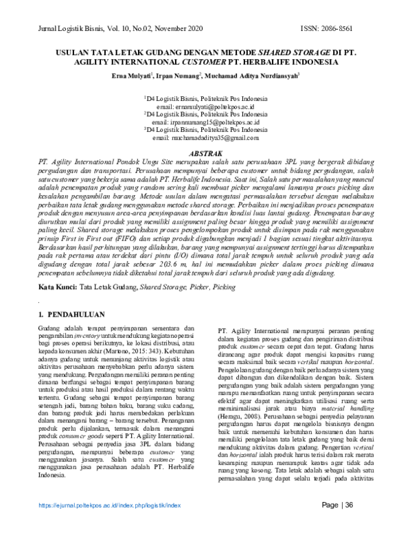 (PDF) Usulan Tata Letak Gudang Dengan Metode Shared Storage di PT ...