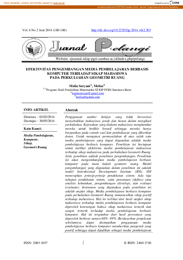 (PDF) Efektivitas Pengembangan Media Pembelajaran Berbasis Komputer Terhadap Sikap Mahasiswa ...