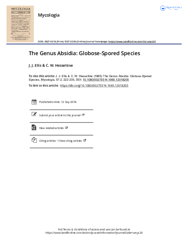 (PDF) The Genus Absidia: Globose-Spored Species