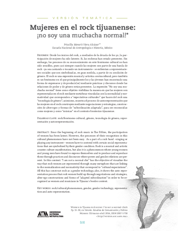 (PDF) Mujeres en el rock tijuanense: ¡no soy una muchacha normal!
