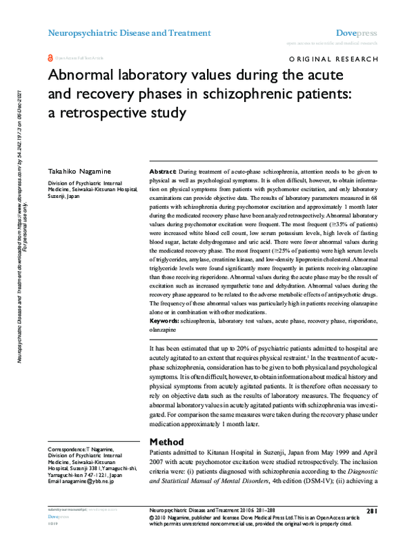 (PDF) Abnormal laboratory values during the acute and recovery phases ...