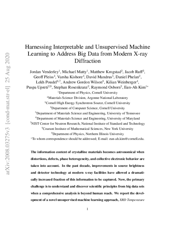 (PDF) Harnessing Interpretable and Unsupervised Machine Learning to Address Big Data from Modern ...